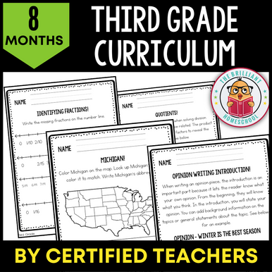 Third Grade Yearlong Curriculum | Math, Science, ELA All-in-One ...