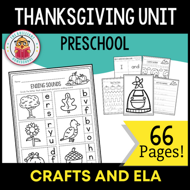 Thanksgiving Unit Study - Preschool