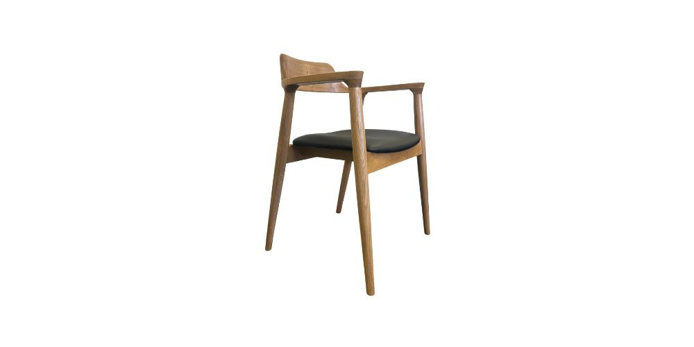Buy Sloane Dining Chair with Arms and Black PU Seat - Available Online ...