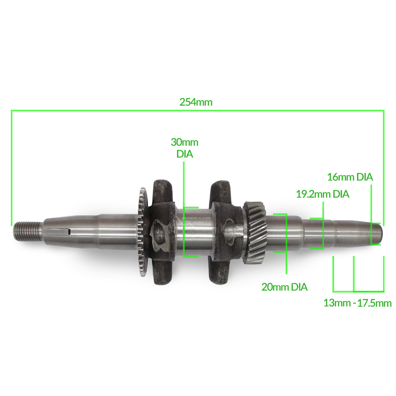 Crankshaft (Tapered Shaft) GX160 for generator use - Generator Guru ...