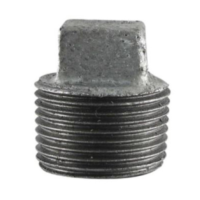 Plug, Square Head, NPS End, 300 psi, Malleable Iron, Galvanized ...