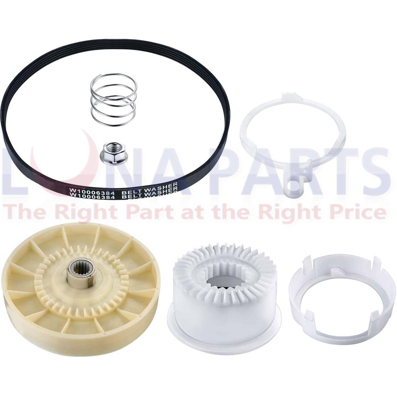 VIALU - W10721967 - W10006384 Washer Clutch Kit and Belt Set (WPW10006384)