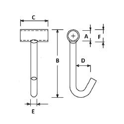 Singlehook, 50mm, LC2500daN, for direct assembly | Forankra AB