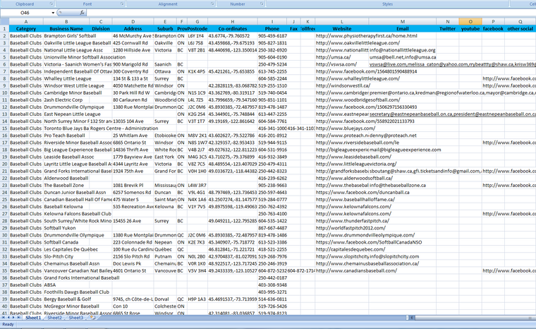 List of Clubs Database - Canada