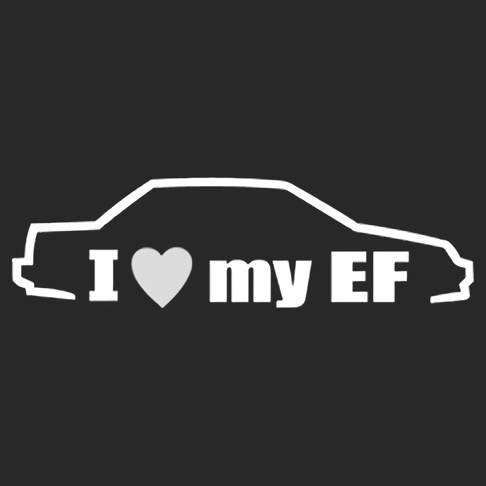 JDM I Love my EF Vinyl Decal Sticker - The Decal Master - Premium Decal ...