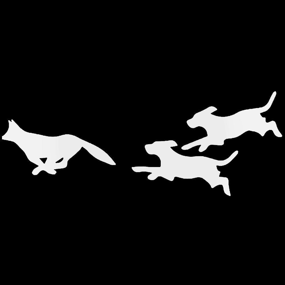 Dogs Chasing Fox Hunting Sticker