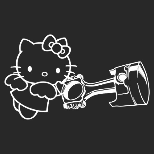 JDM Hello Kitty Piston Vinyl Decal Sticker - The Decal Master - Premium ...