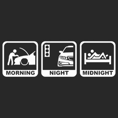 JDM Morning Night Midnight Vinyl Decal Sticker - The Decal Master ...