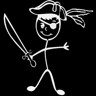 Boy Pirate Stick Figure Sticker