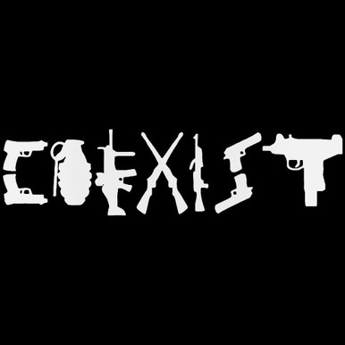 Coexist Guns Weapons Sticker