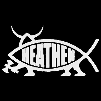 Heathen Jesus Fish Decal Sticker
