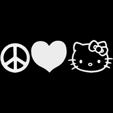 Hello Kitty s Hello Kitty Peace Love Jdm Decal