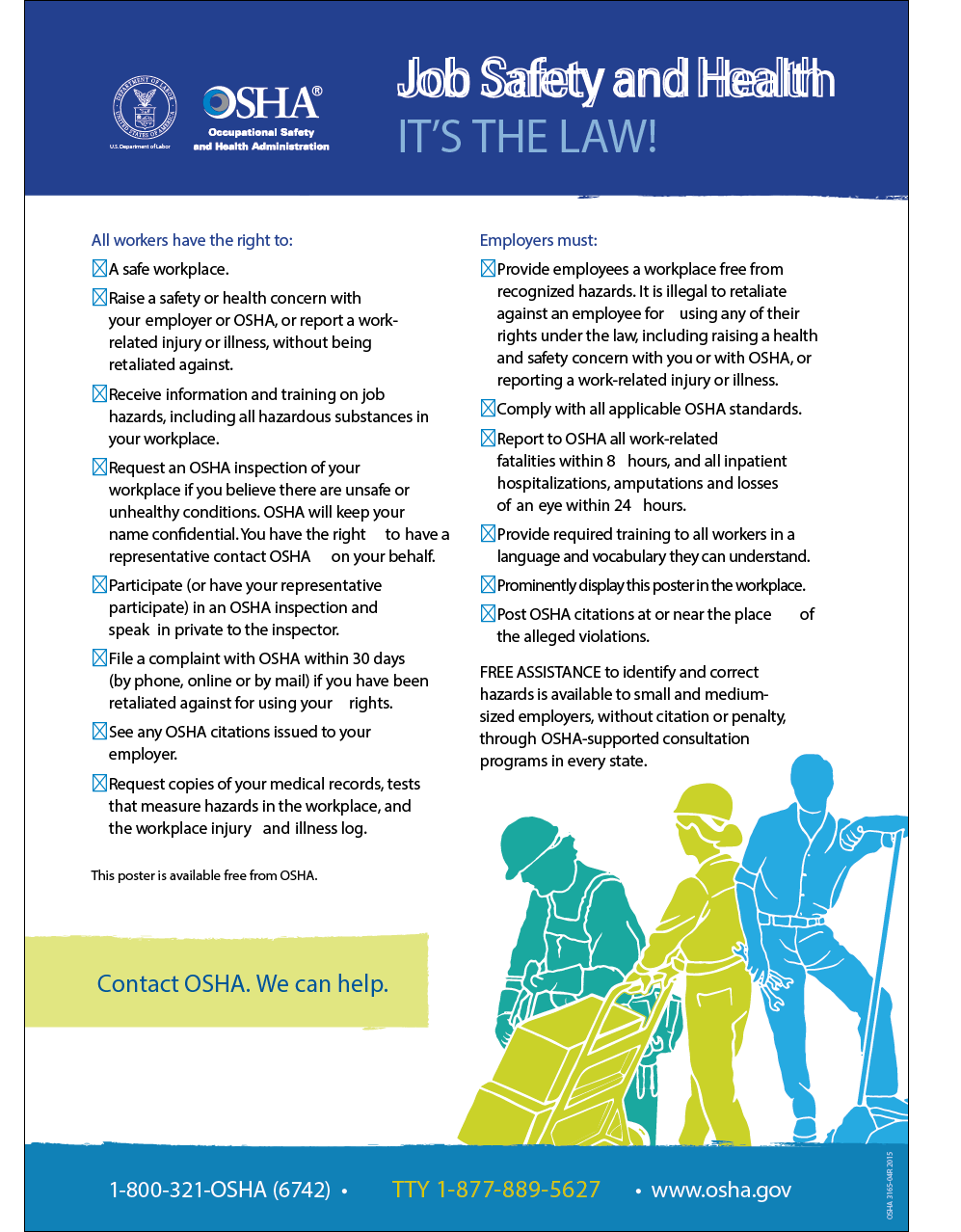 OSHA It's The Law - New Posting Design - Labor Law Compliance Center
