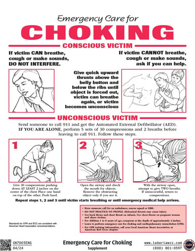 Emergency Care for Choking Supplemental Poster