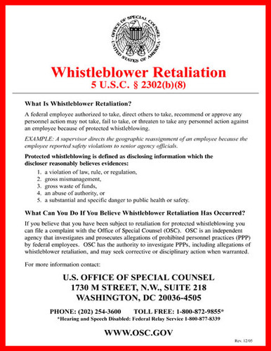 Whistleblower posters | Retaliation