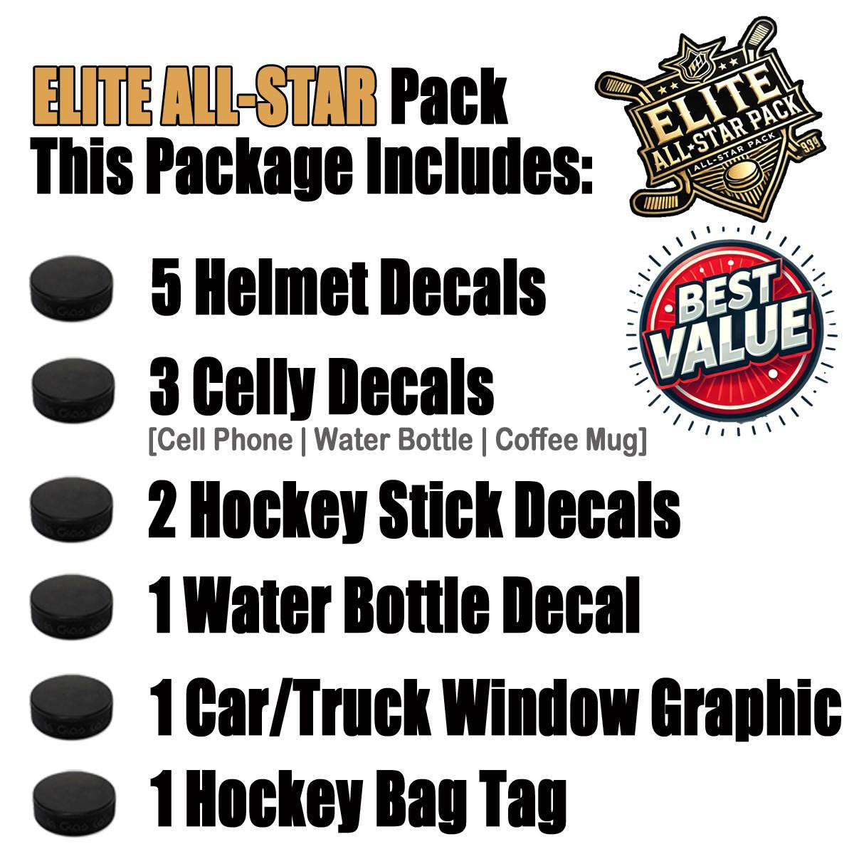 Personalized Hockey Water Bottle Sticker Combo