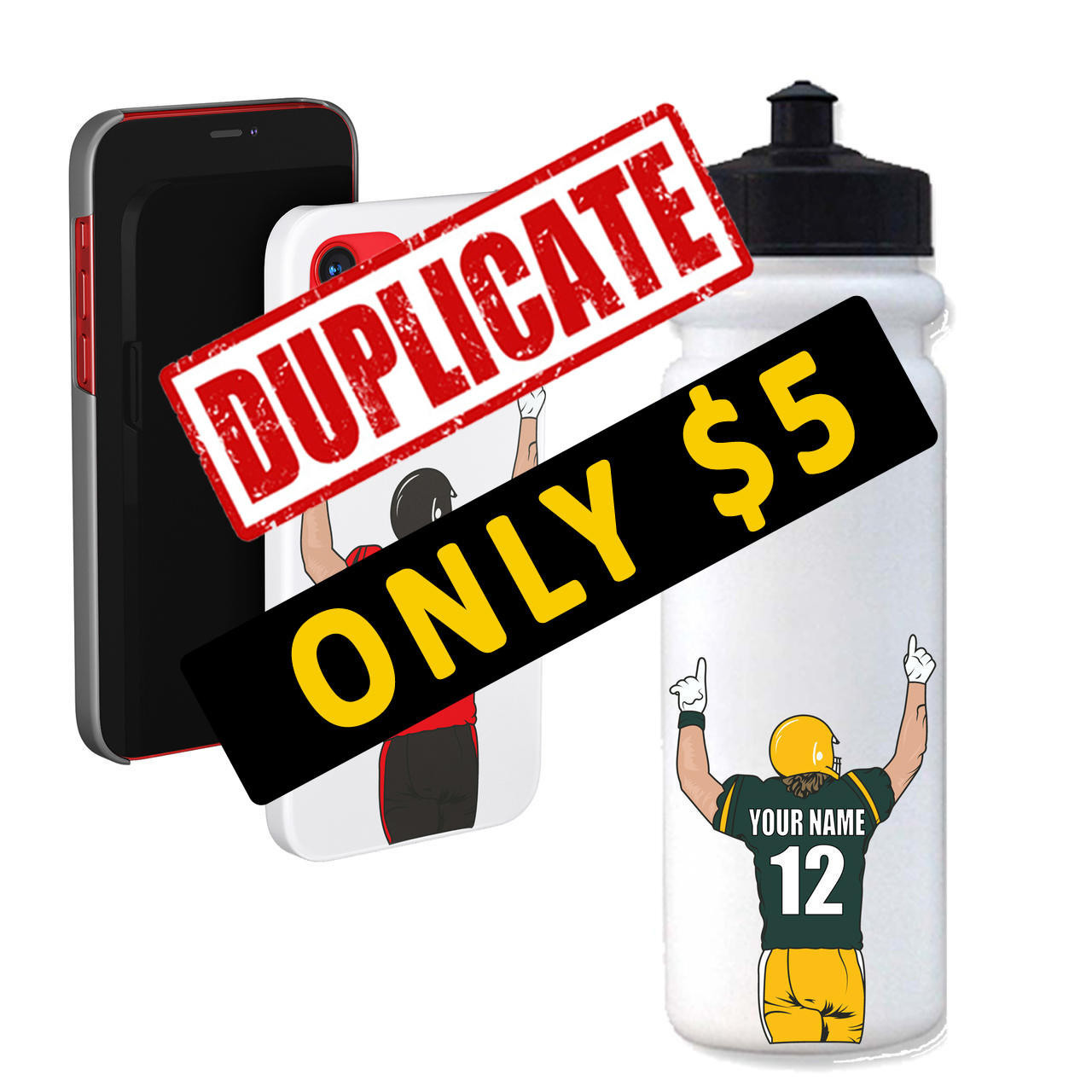 Personalized Football Water Bottle Sticker