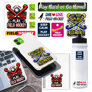 Personalized Female Field Hockey Stickers