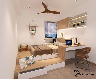 Storage platform Single and Super Single bed With Shelving and Drawer