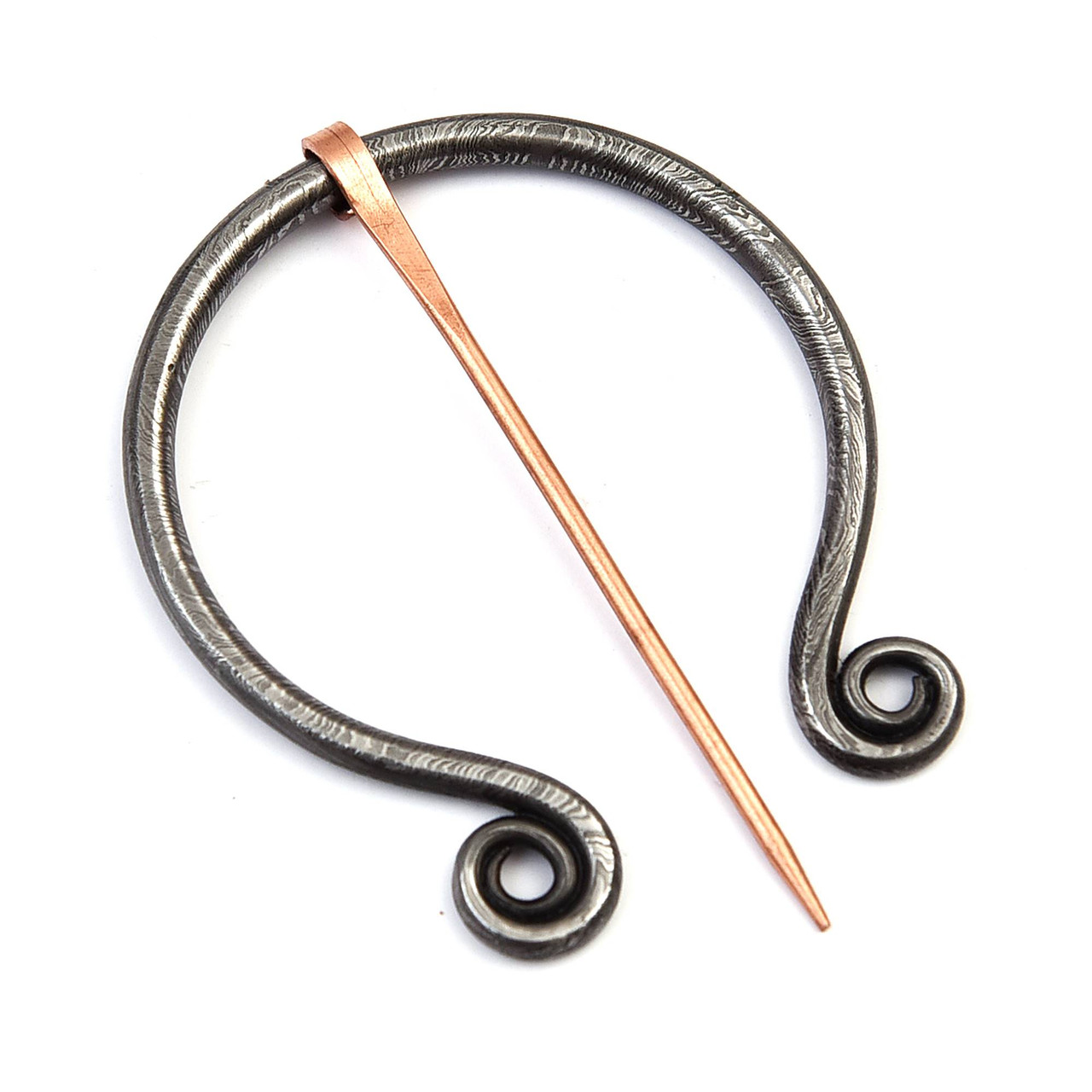 Timeless Style Hand Forged Damascus Steel Celtic Penannular Brooch ...