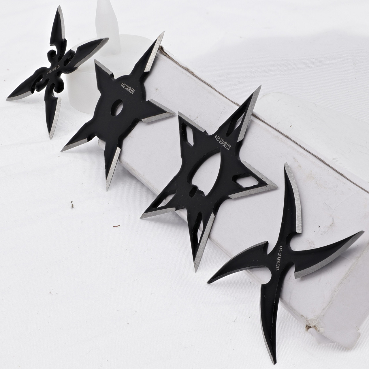 Koga Ninja Set of 4 Mixed 4 & 5 Point Shuriken Throwing Stars with ...