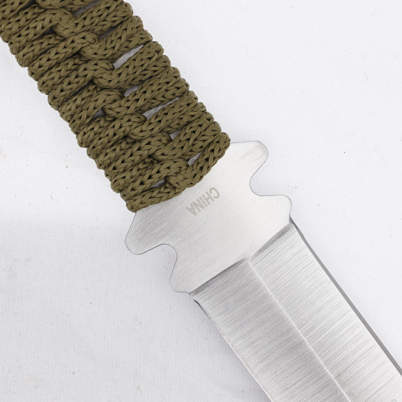 Tactical Dagger with Paracord Wrapped Handle and Nylon Sheath