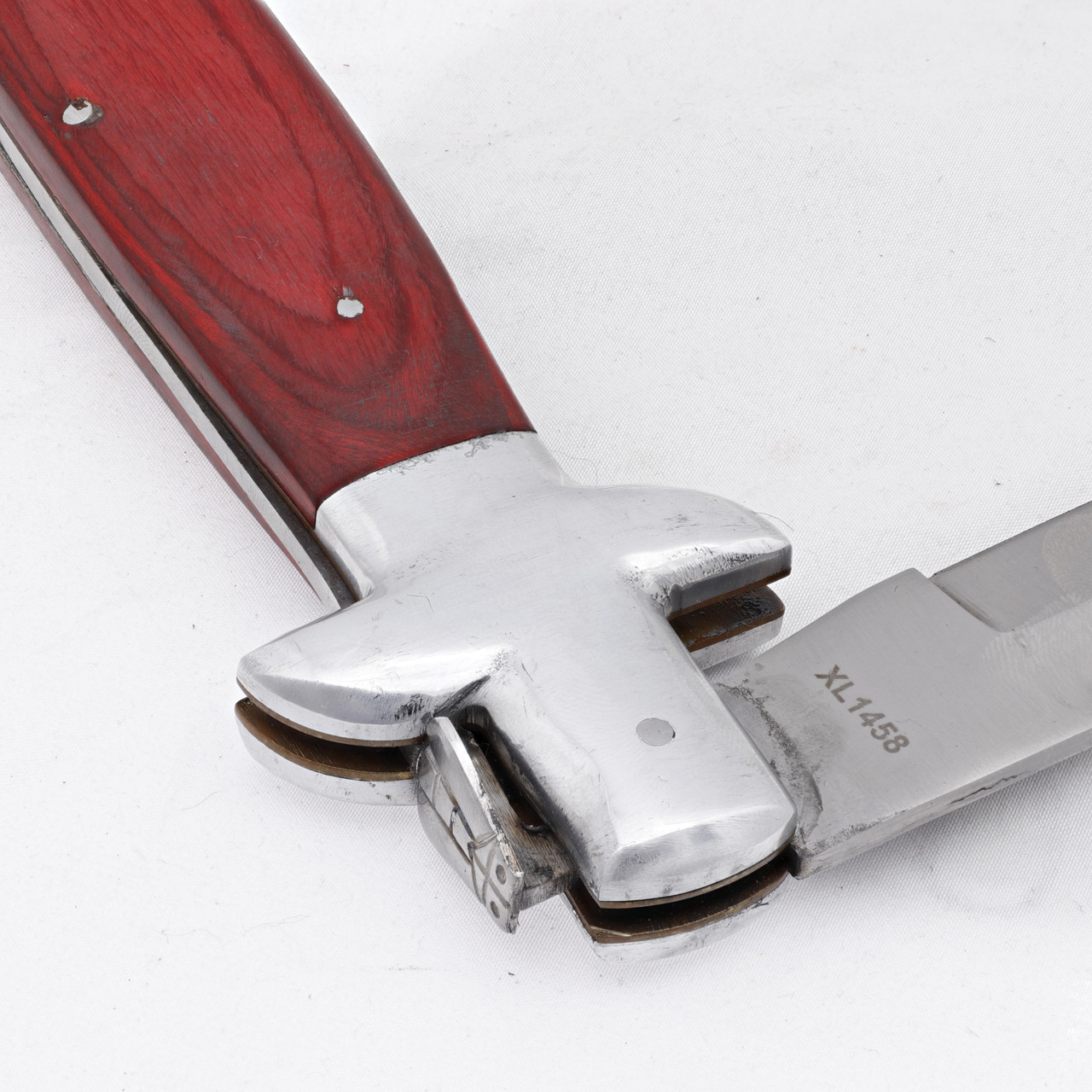 Fixed Blade Bowie Knife with Red Wooden Handle