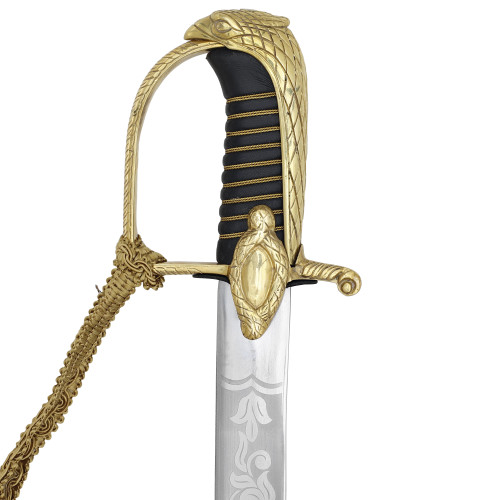 Polish Army Ceremonial Sword with Engraved EN45 Steel Blade and Brass Hilt