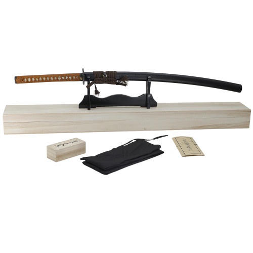 Midnight Flame Katana – Hand-Forged High Carbon Steel Samurai Sword in ...