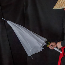 High-Quality Umbrella with Katana-Style Handle – White Canopy Design