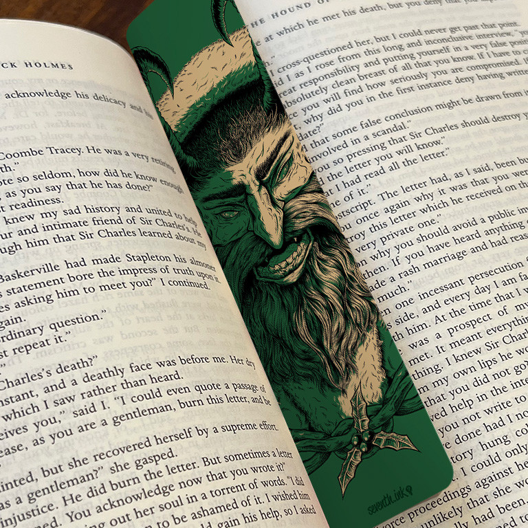 Krampus Green Bookmark - Seventh.Ink
