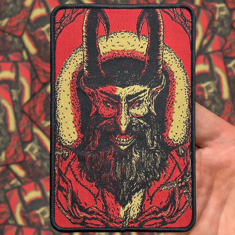 Krampus Red Rectangular Woven Patch - Seventh.Ink