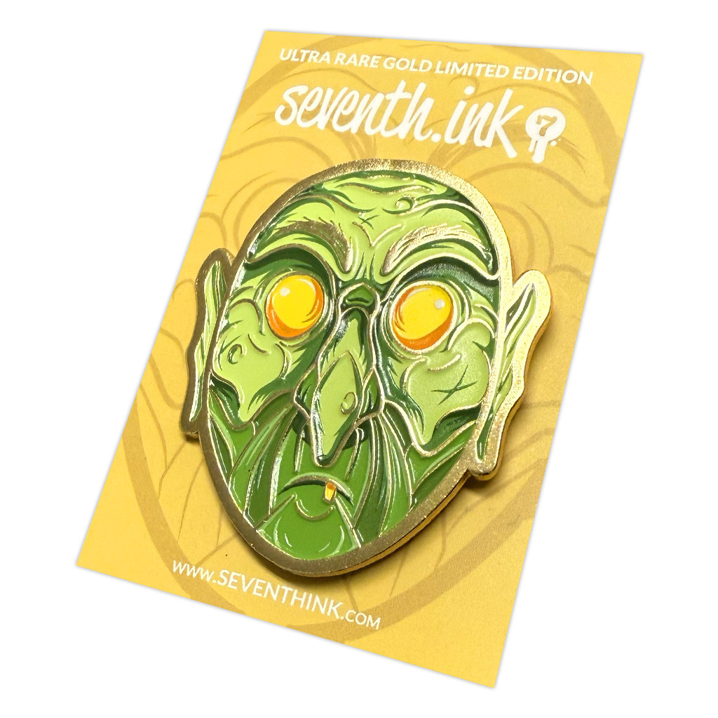 Witch Mask Gold Enamel Pin - Limited Edition Ultra Rare - Seventh.Ink
