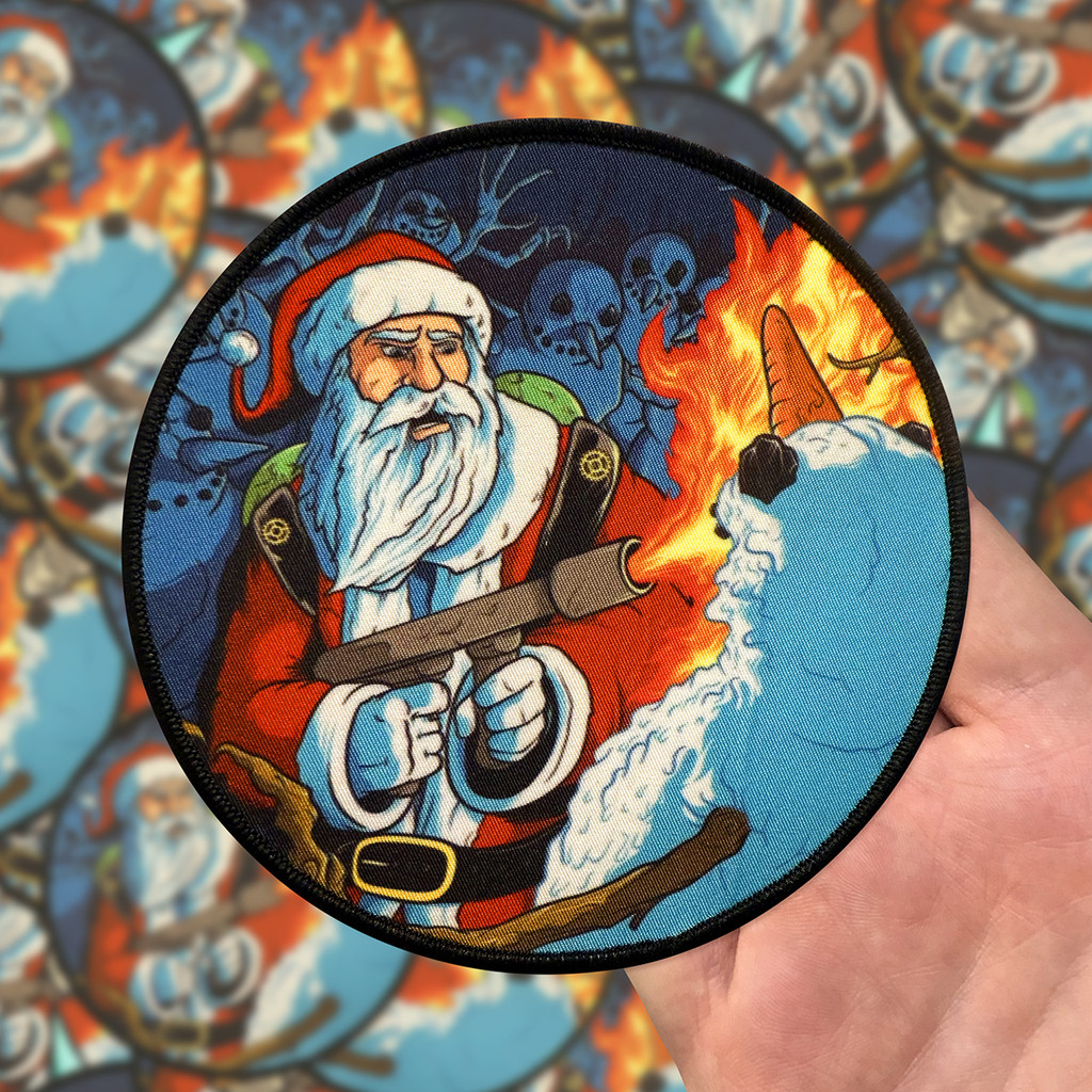 Santa's Last Stand Circular Printed Patch - Seventh.Ink