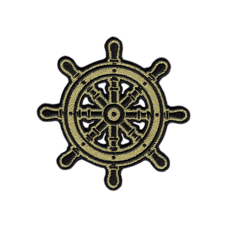 Black/Gold Ship Helm Patch - Seventh.Ink