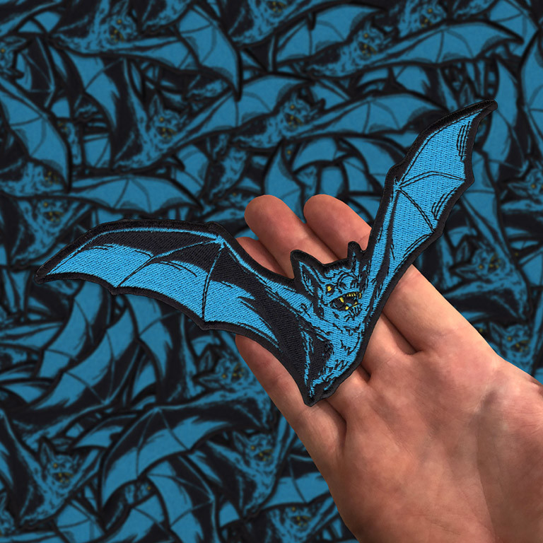 Large Teal Bat Patch - Seventh.Ink