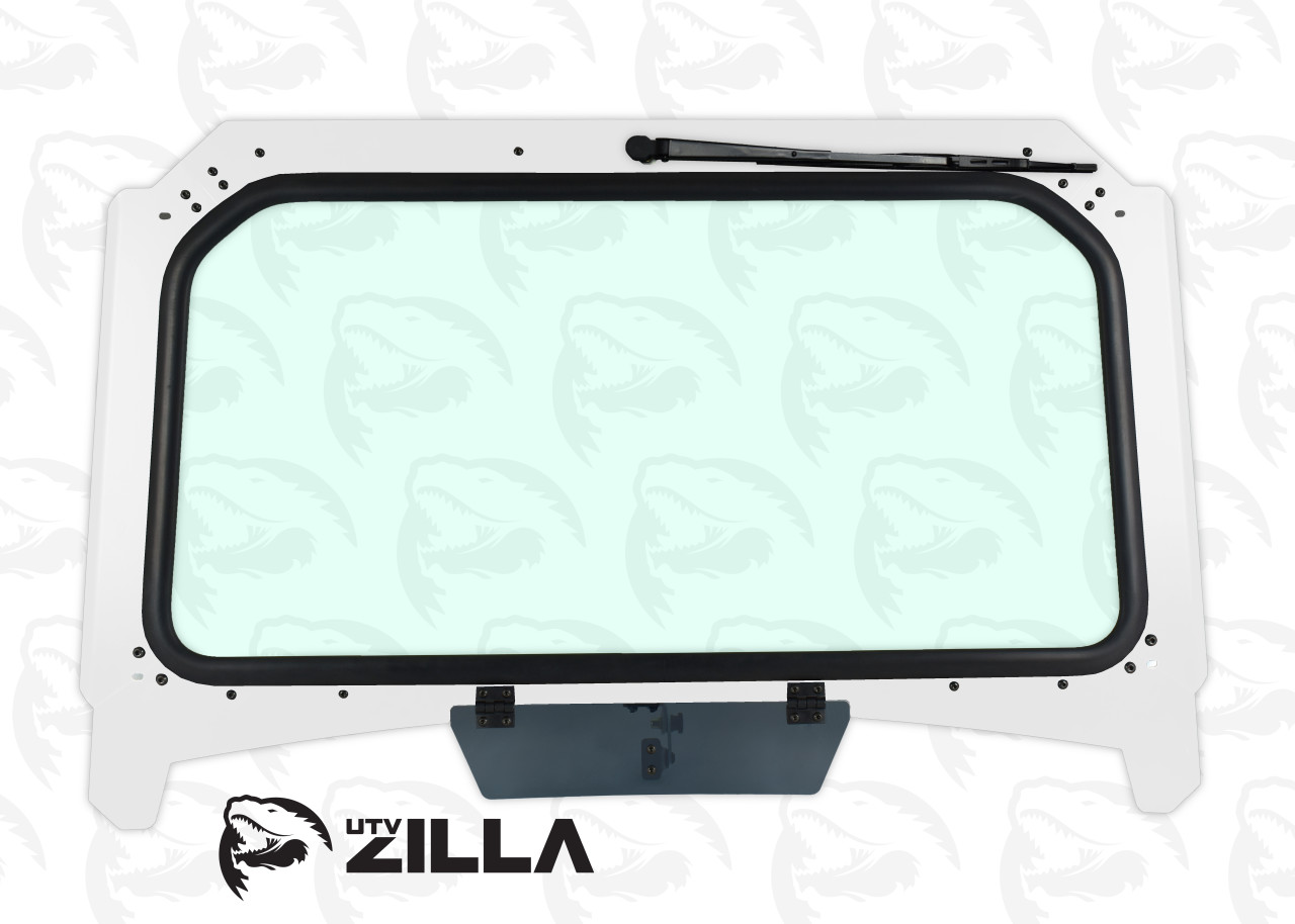 Black Vented Glass Windshield For 2019 Rzr With Wiper Utvzilla