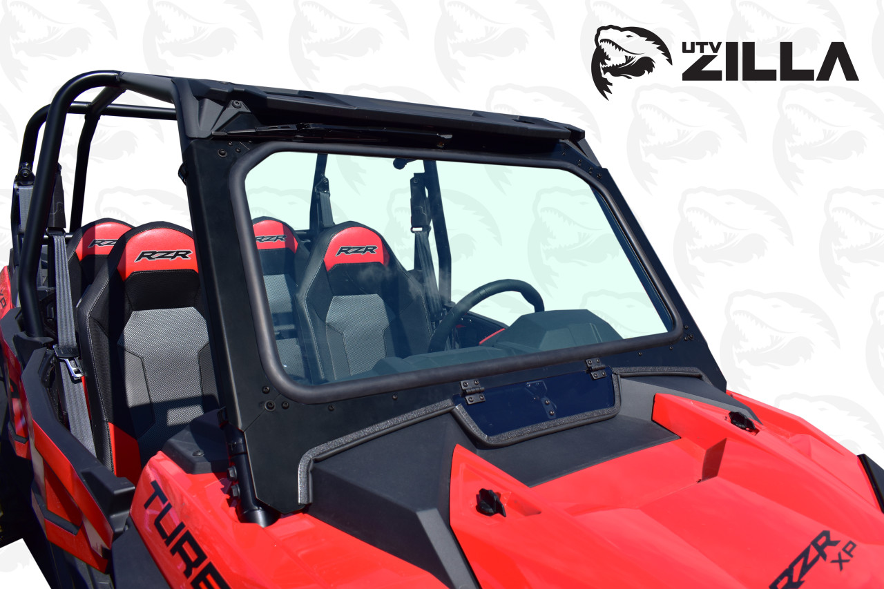 Black Vented Glass Windshield For 2019 Rzr With Wiper Utvzilla