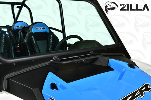 Black Vented Glass Windshield For Polaris Rzr Turbo S Model With