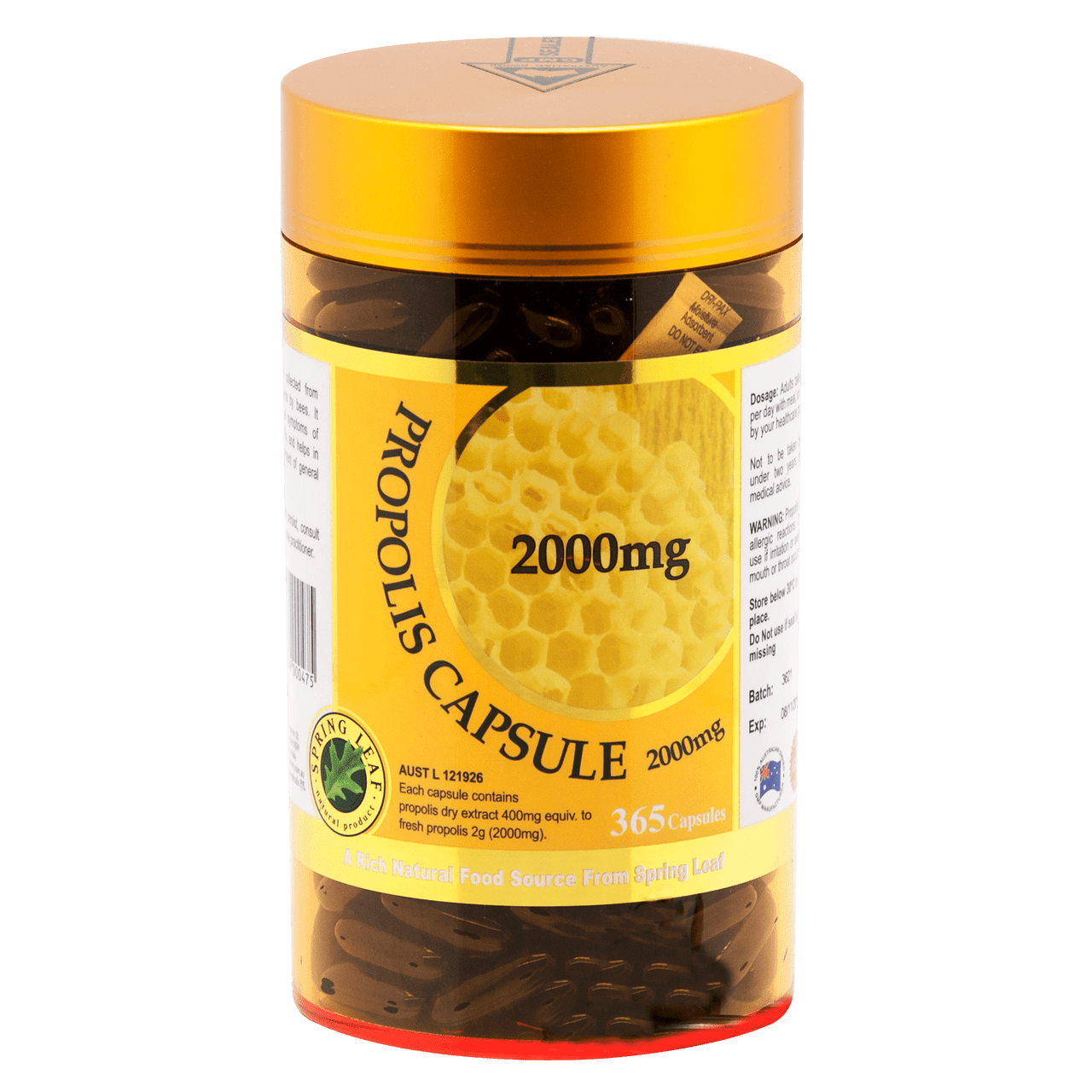 Propolis 2000 mg Capsule Australia - 365 Capsules Spring Leaf - Care ...