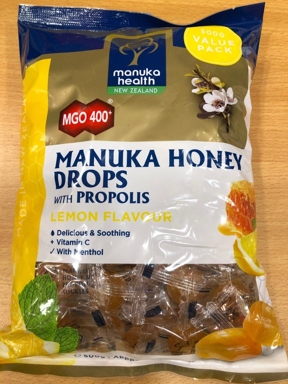 Manuka Health Manuka honey drops with Propolis Lemon flavour 500g ...