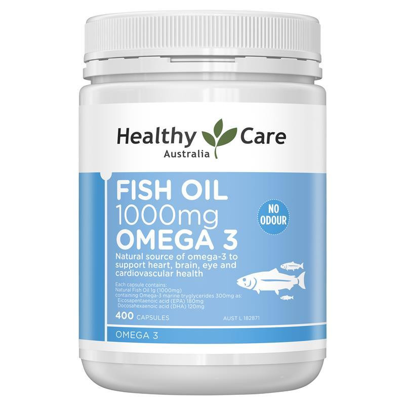 Healthy Care Fish Oil 1000mg 400 Capsules - Care Vitamins Online