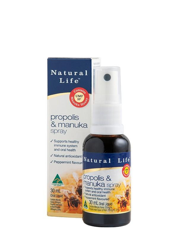Natural Life Propolis & Manuka Honey Spray 30mL - Care Vitamins Online