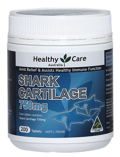 Healthy Care Shark Cartilage 750mg 200 Tablets - Care Vitamins Online