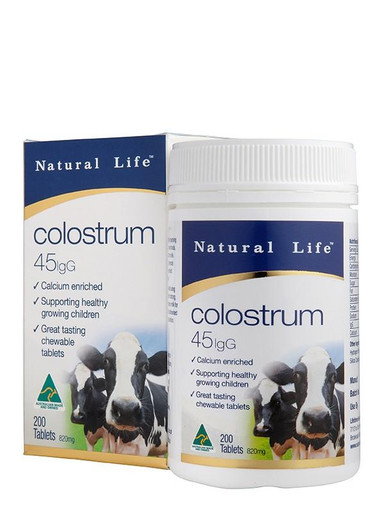 Natural Life Colostrum 200 chewable tablets 45IgG - Care Vitamins Online