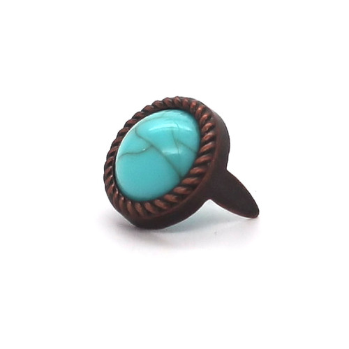 Turquoise and Copper Plated Brass Rope Edge Spots 10 pk 1/2" Diameter ...