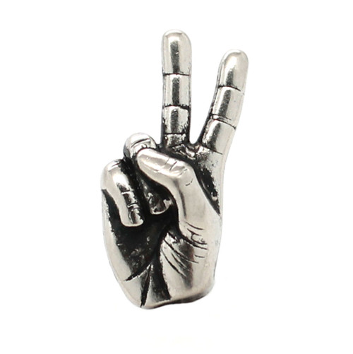 Peace Sign Head Nickel Decorative Snap Set Concho 1" 1265-997 - Stecksstore