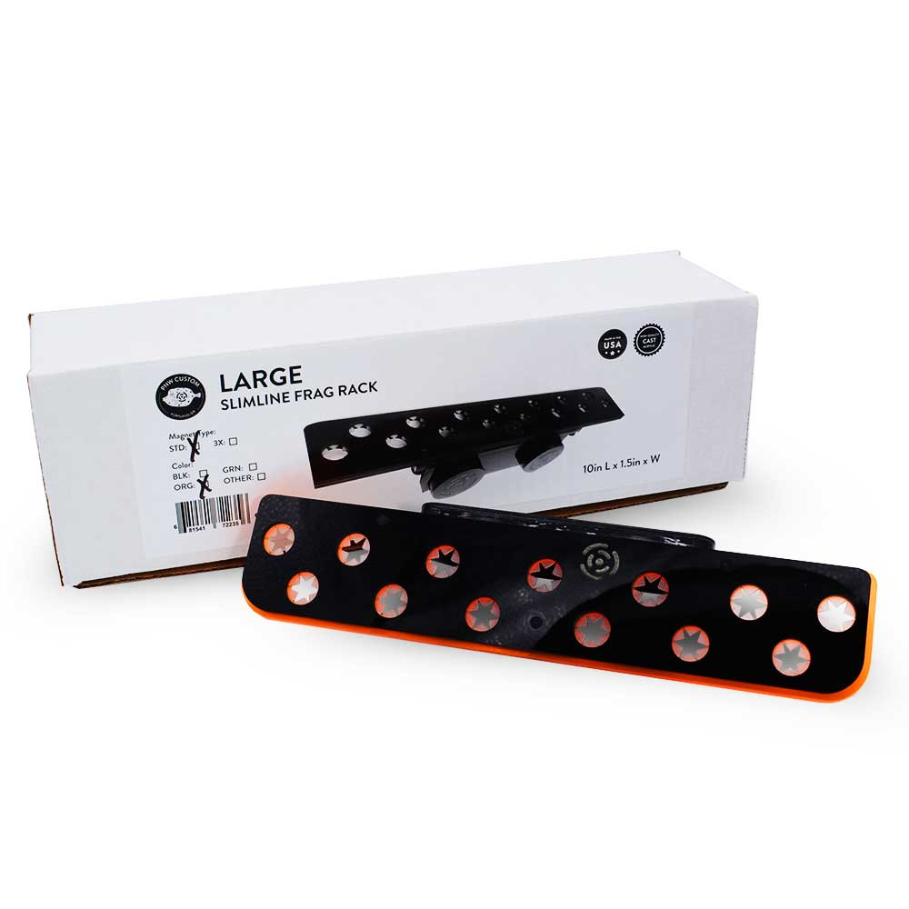 13 Hole Large Slimline Frag Rack (1/2 Glass) Orange w/Frag Lock - PNW ...