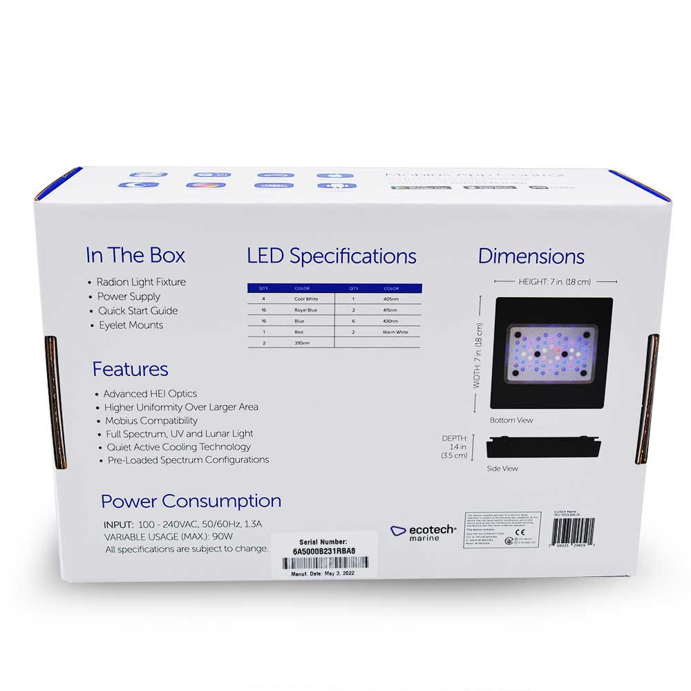 Radion XR15 G6 Blue LED Light Fixture - EcoTech Marine ...