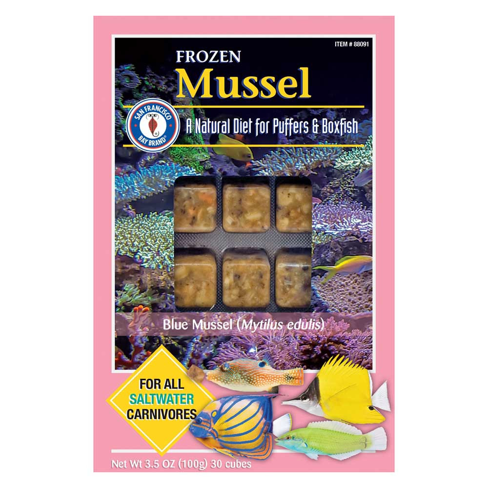 Frozen Chopped Mussel Fish Food (30 cubes, 3.5 oz) - San Francisco Bay ...